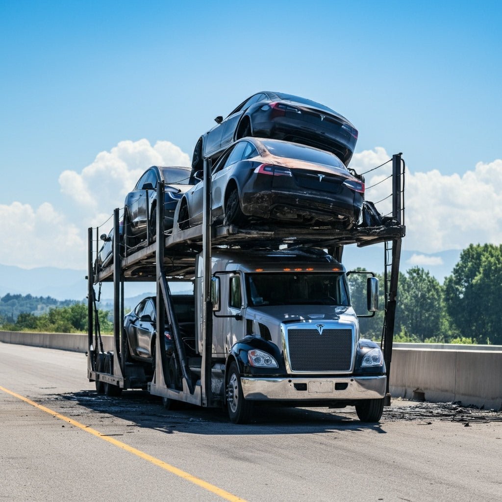 Tesla Clarifies LA Car Carrier Fire Started in Diesel Semi, Not EV Bat