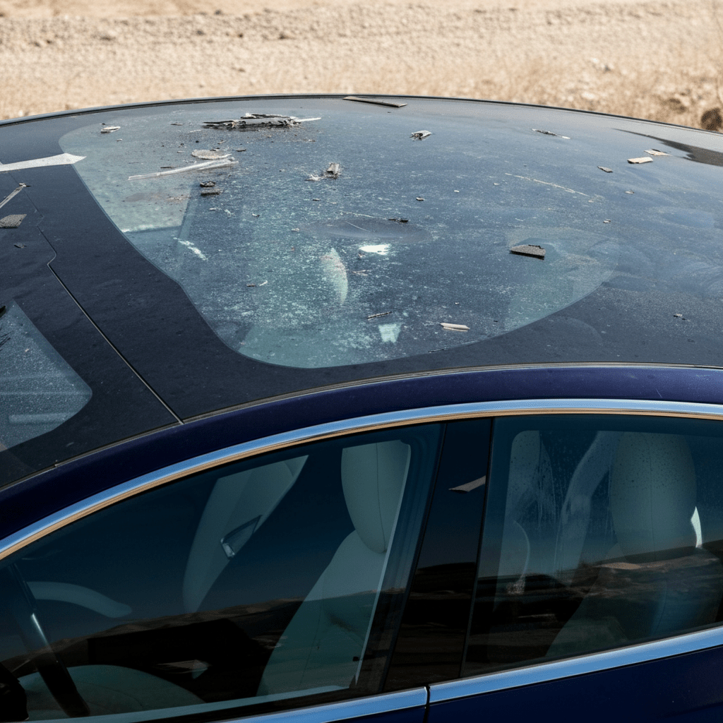 Tesla's Accidental Armor: Model Y Glass Roof Withstands Iranian Missil