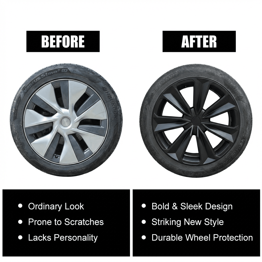 19” Gemini Wheel Covers for Model Y – Turbo Style Full Rim Protection