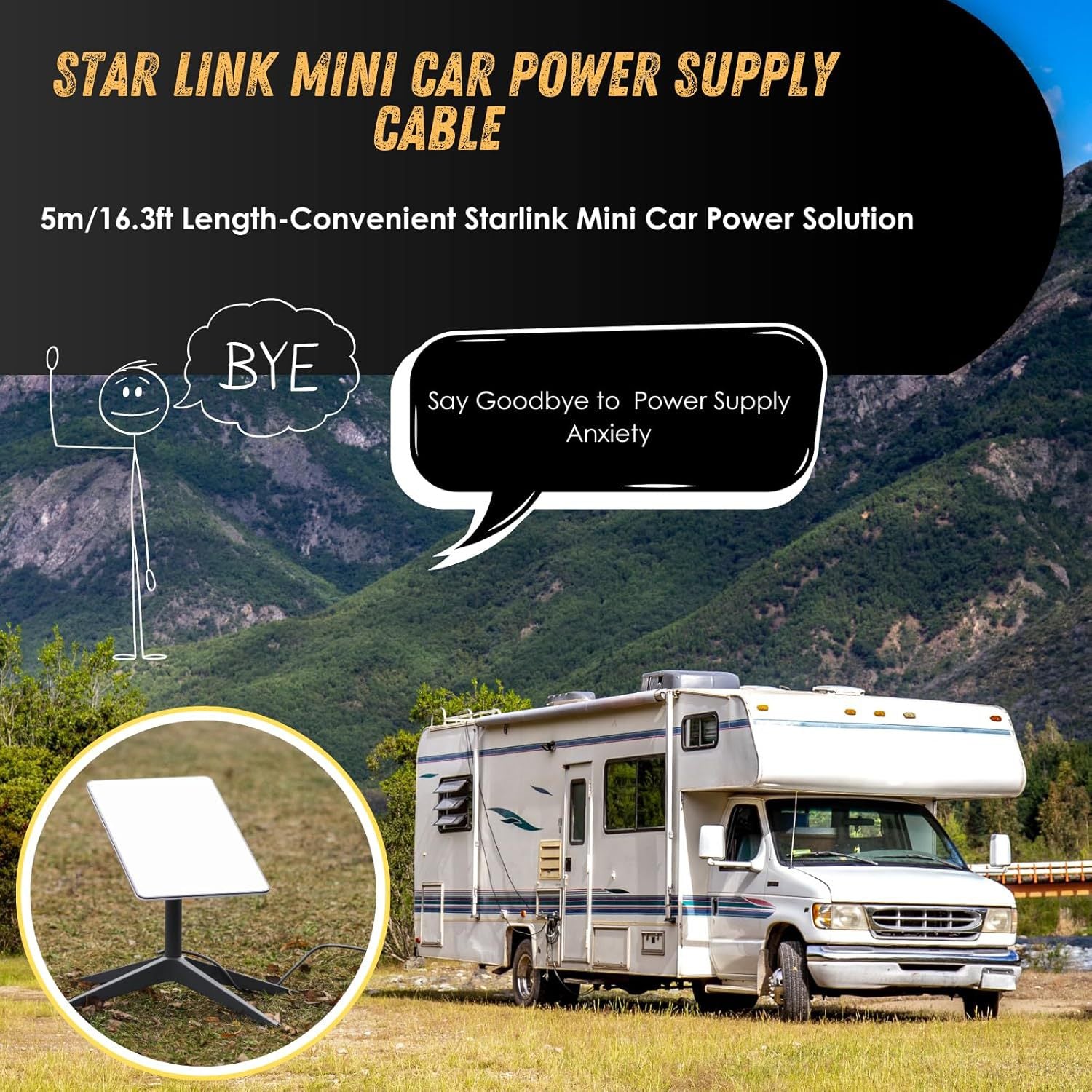 2-in-1 Car & USB-C DC Power Adapter for Starlink Mini
