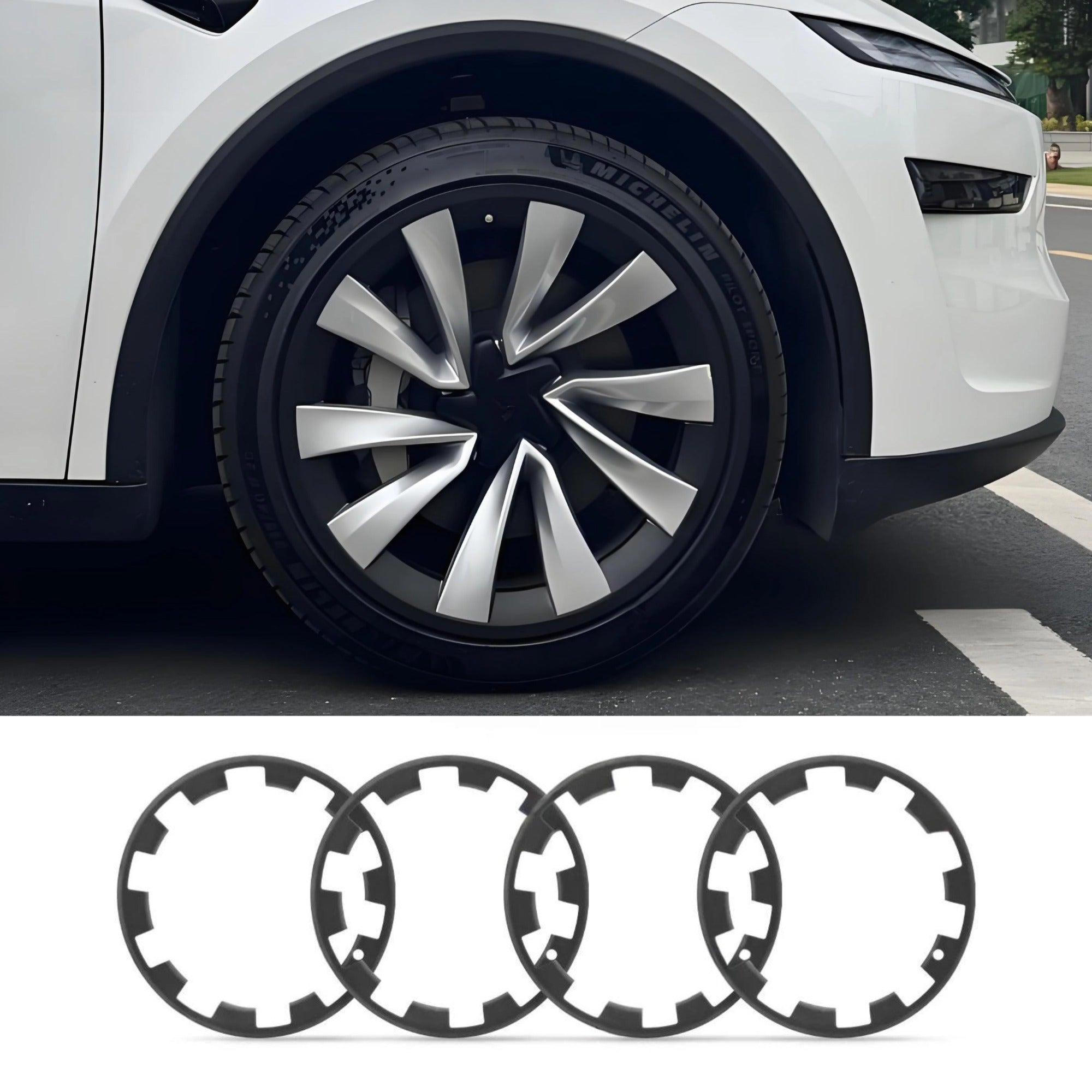 Tesla Model Y Juniper 20" Wheel Rim Protectors (4pcs) | Curb Rash Guard ...