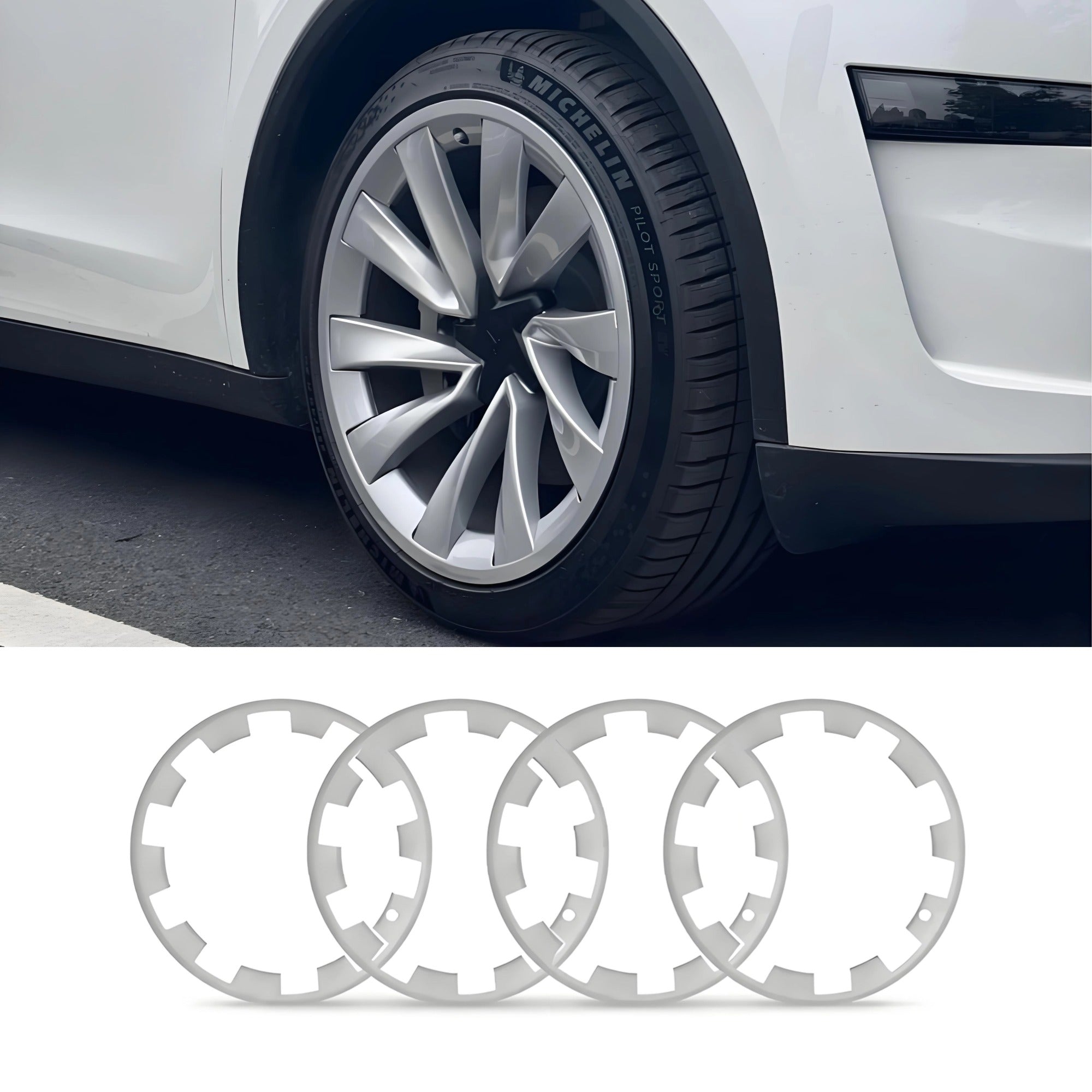 Tesla Model Y Juniper 20" Wheel Rim Protectors (4pcs) | Curb Rash Guard ...