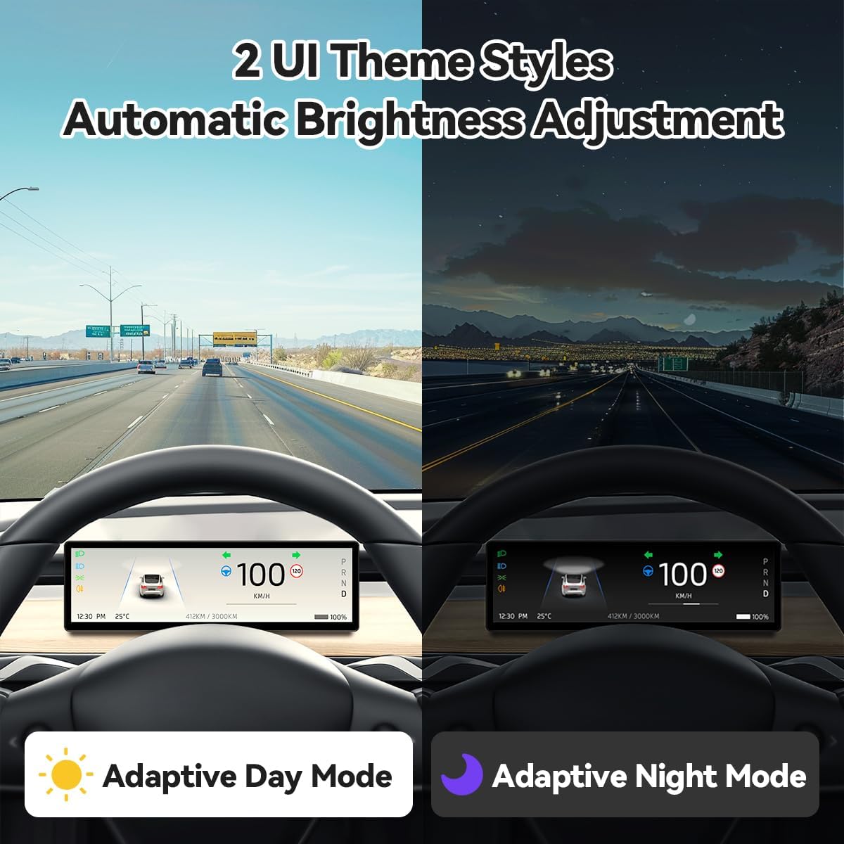 8.8 Inch Touch Screen Instrument Cluster Dashboard for Model 3 / Y