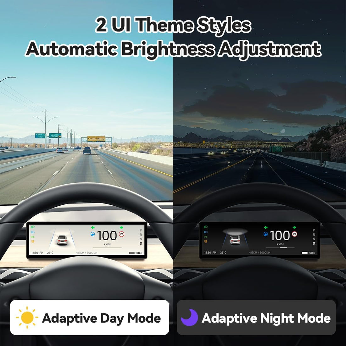 8.8 Inch Touch Screen Instrument Cluster Dashboard for Model 3 / Y