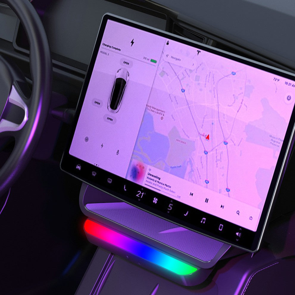 Tesla Model 3/Y Under Screen Storage Organizer with RGB Ambient ...