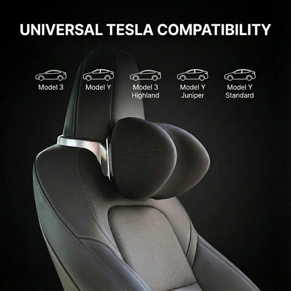 Tesla Smart Adjustable SPA Memory Foam Headrest - 10cm Vertical Adjustment