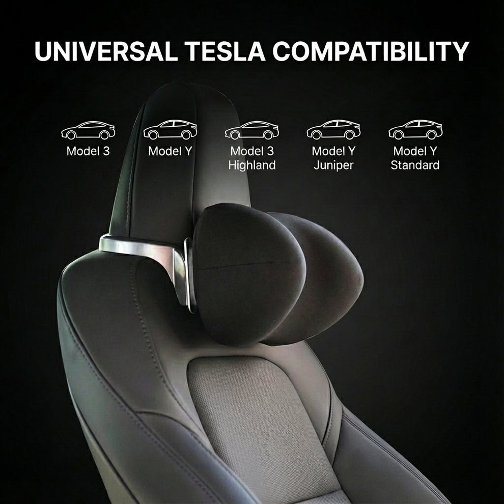 Tesla Smart Adjustable SPA Memory Foam Headrest - 10cm Vertical Adjustment