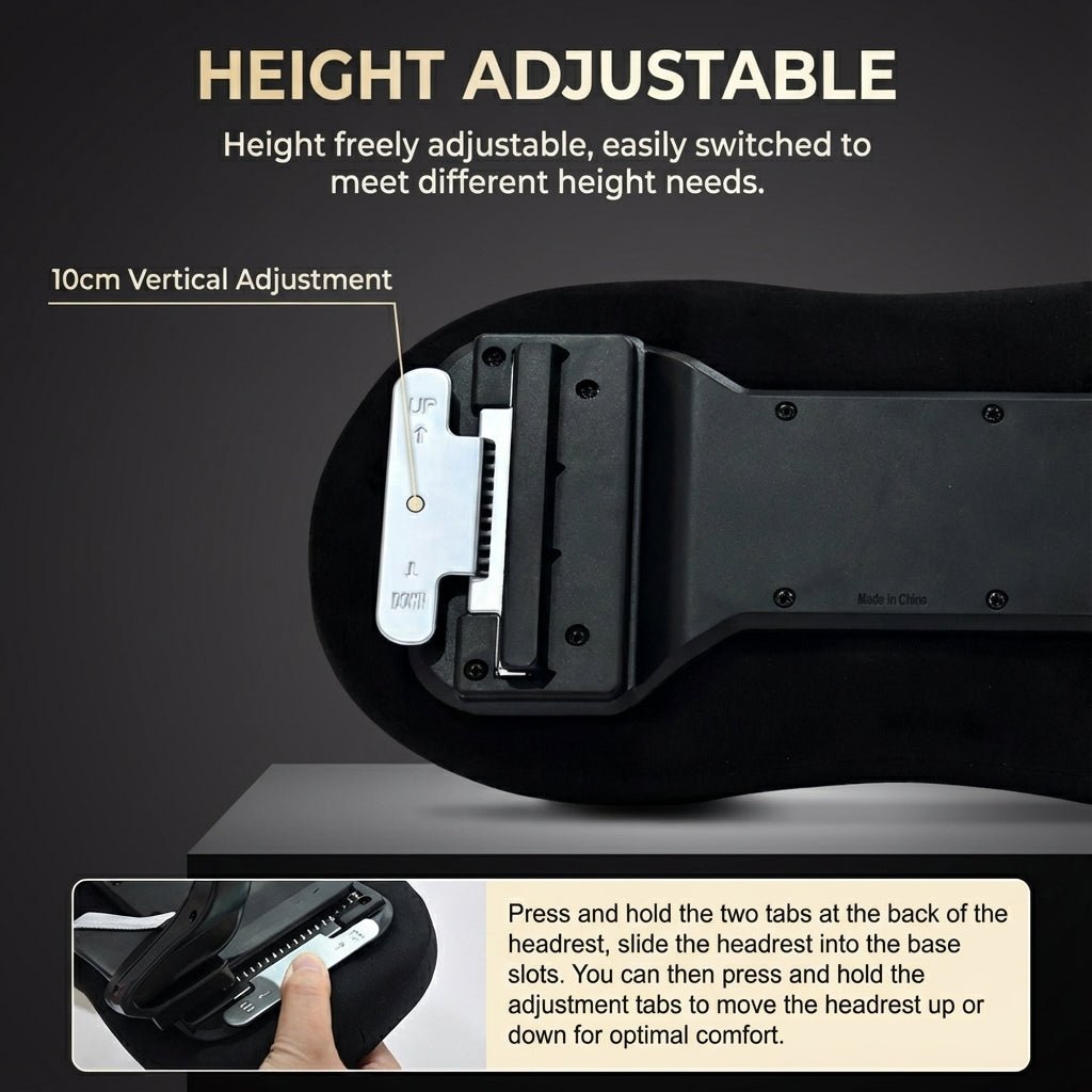 Tesla Smart Adjustable SPA Memory Foam Headrest - 10cm Vertical Adjustment