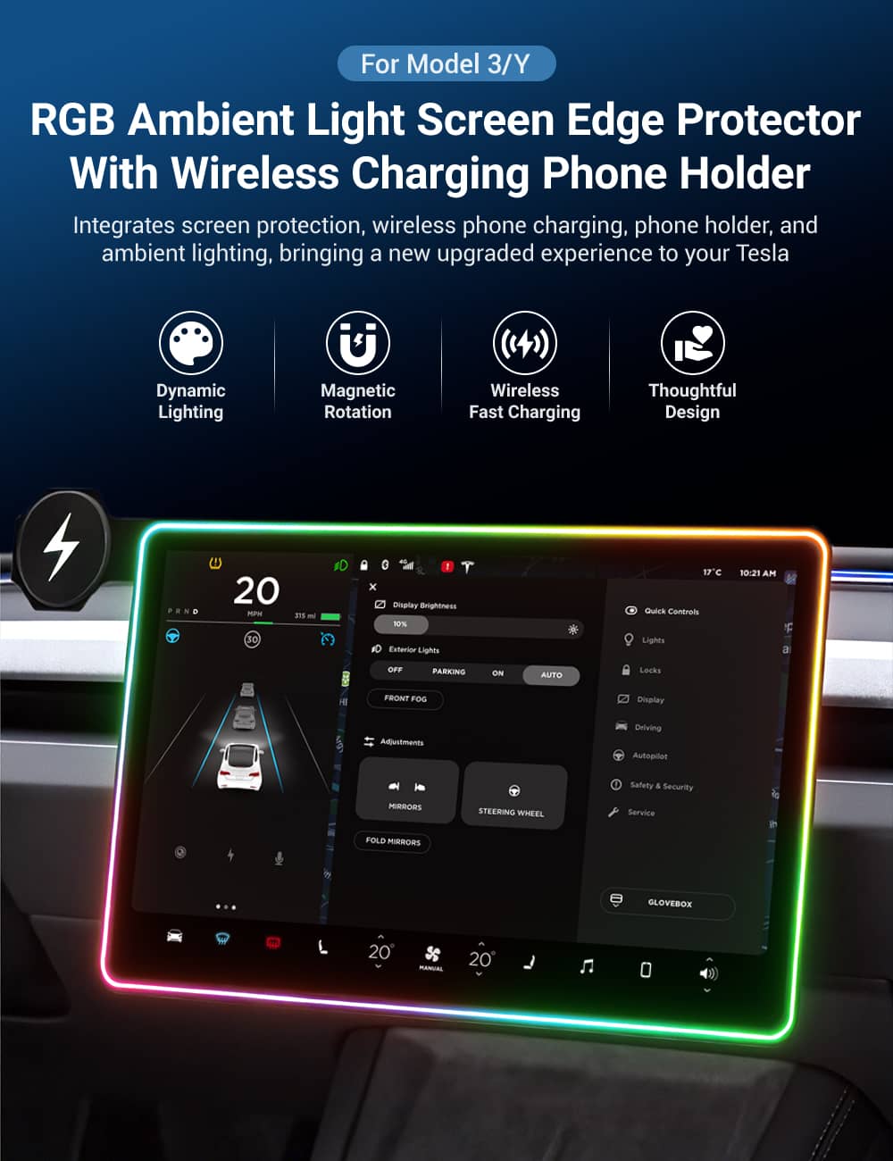 Tesla Model 3 Highland / New Model Y Music-Synced RGB Ambient Lights