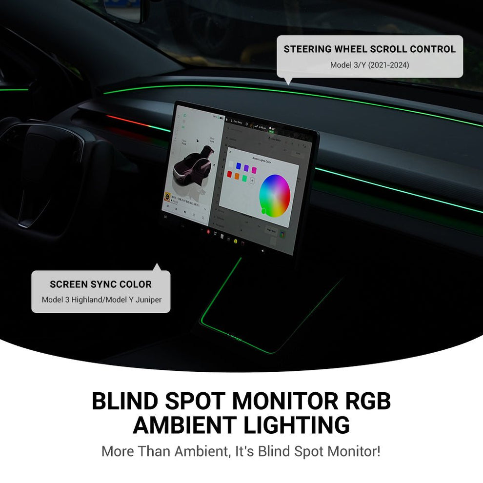 TESERY NeuroLight丨Model 3/Y BSD Blind Spot Monitor & Dynamic RGB Light