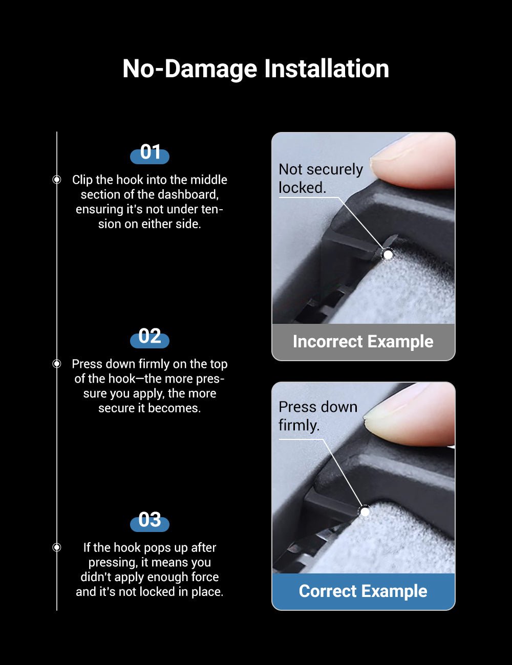 Tesla Model 3/Y Car Dashboard Hooks