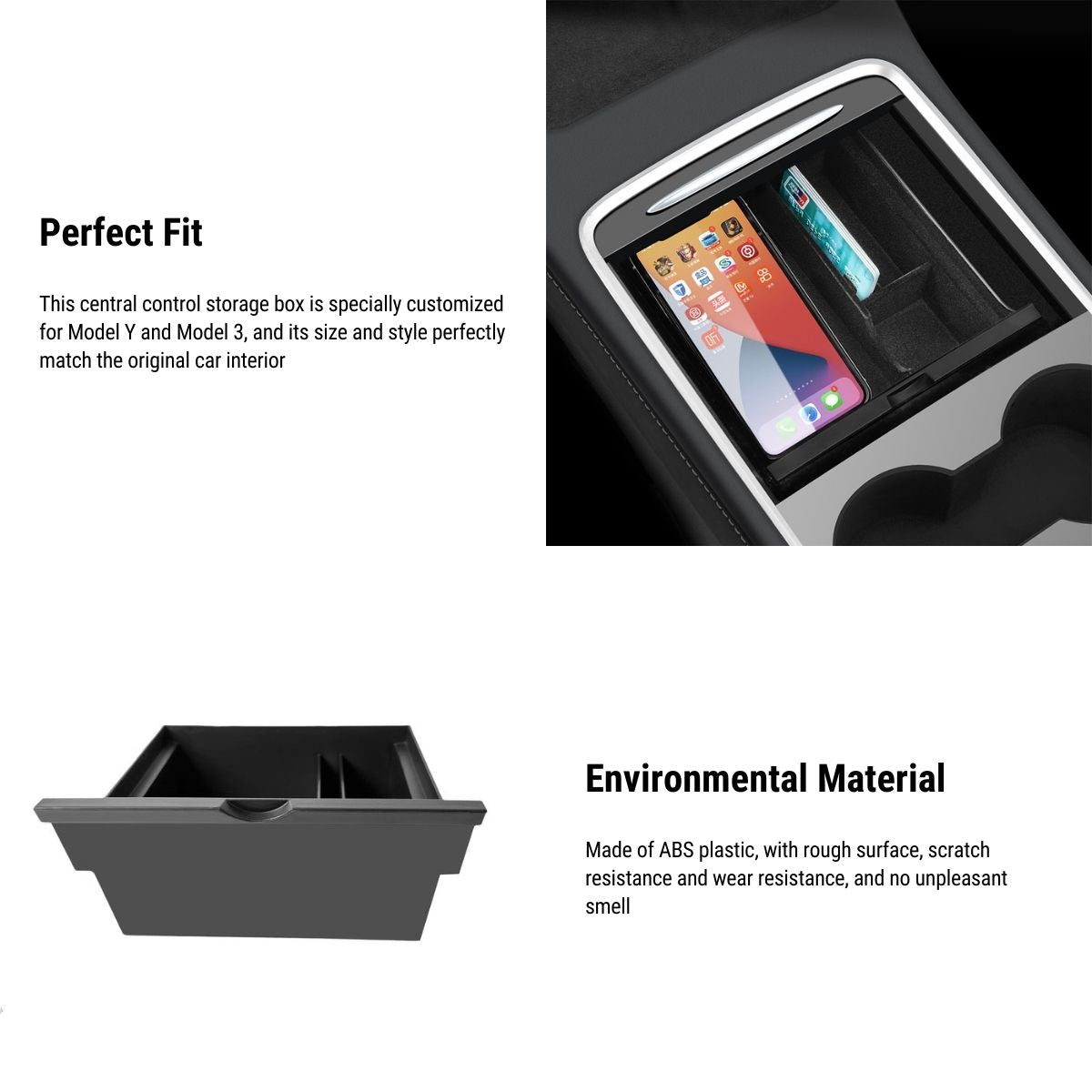 Tesla Center Console Organizer | Fits Model 3 & Y