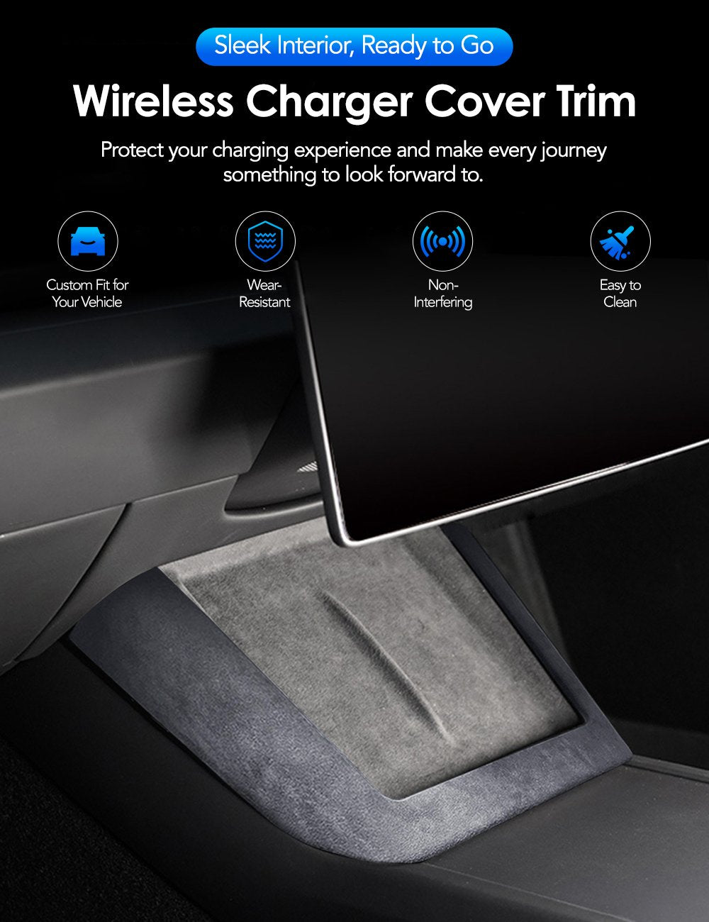 Model 3 Highland Center Console Wireless Charger Cover Trim