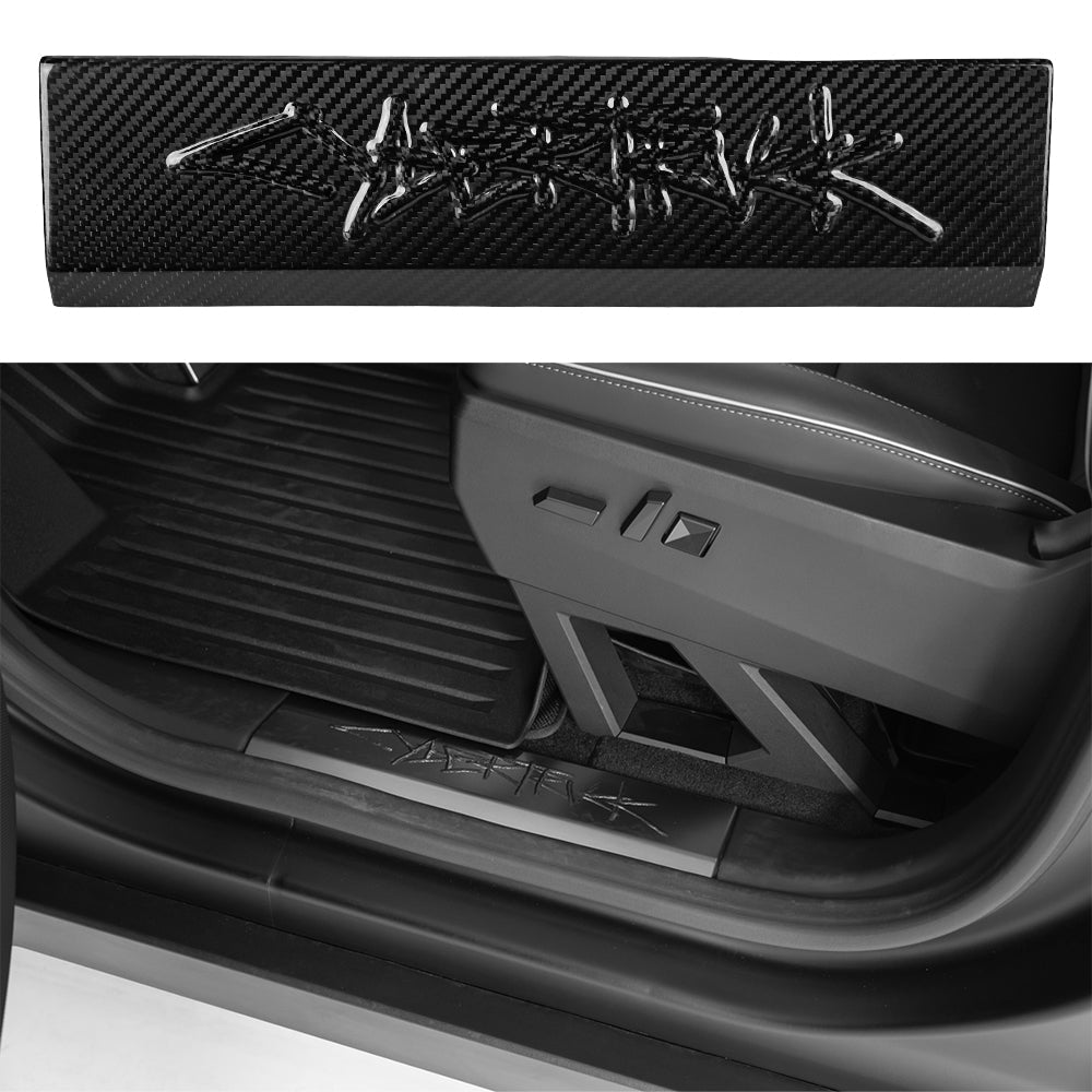 Cybertruck Performance Look Carbon Fiber Front Door Sill Trim | Tesery