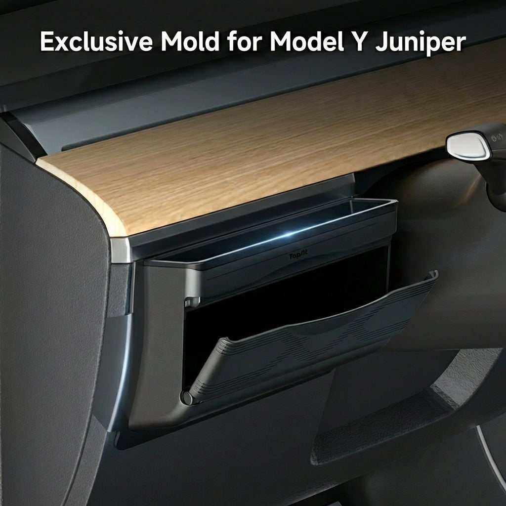 Dashboard Side Organizer for Tesla Model Y Juniper 2025+ - Mini Glove ...
