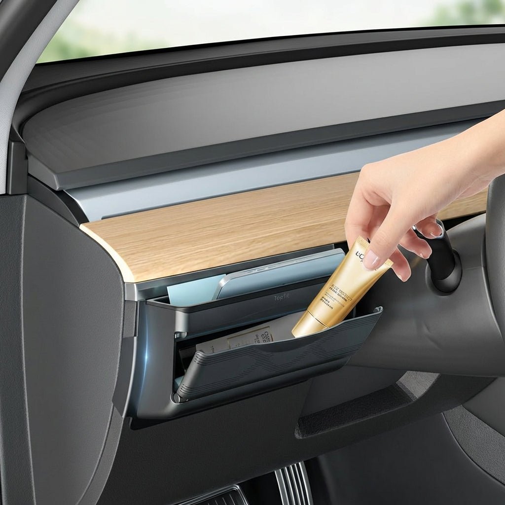 Dashboard Side Organizer for Tesla Model Y Juniper 2025+ - Mini Glove ...