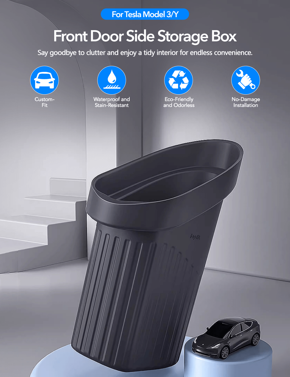 Tesla Model 3/Y Front Door Side Storage trash can【2pcs】