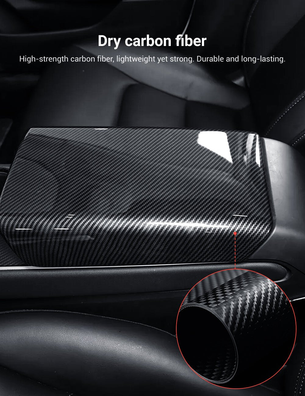 Shop Cybertruck Real Carbon Fiber Armrest Console Cover | Premium Interior