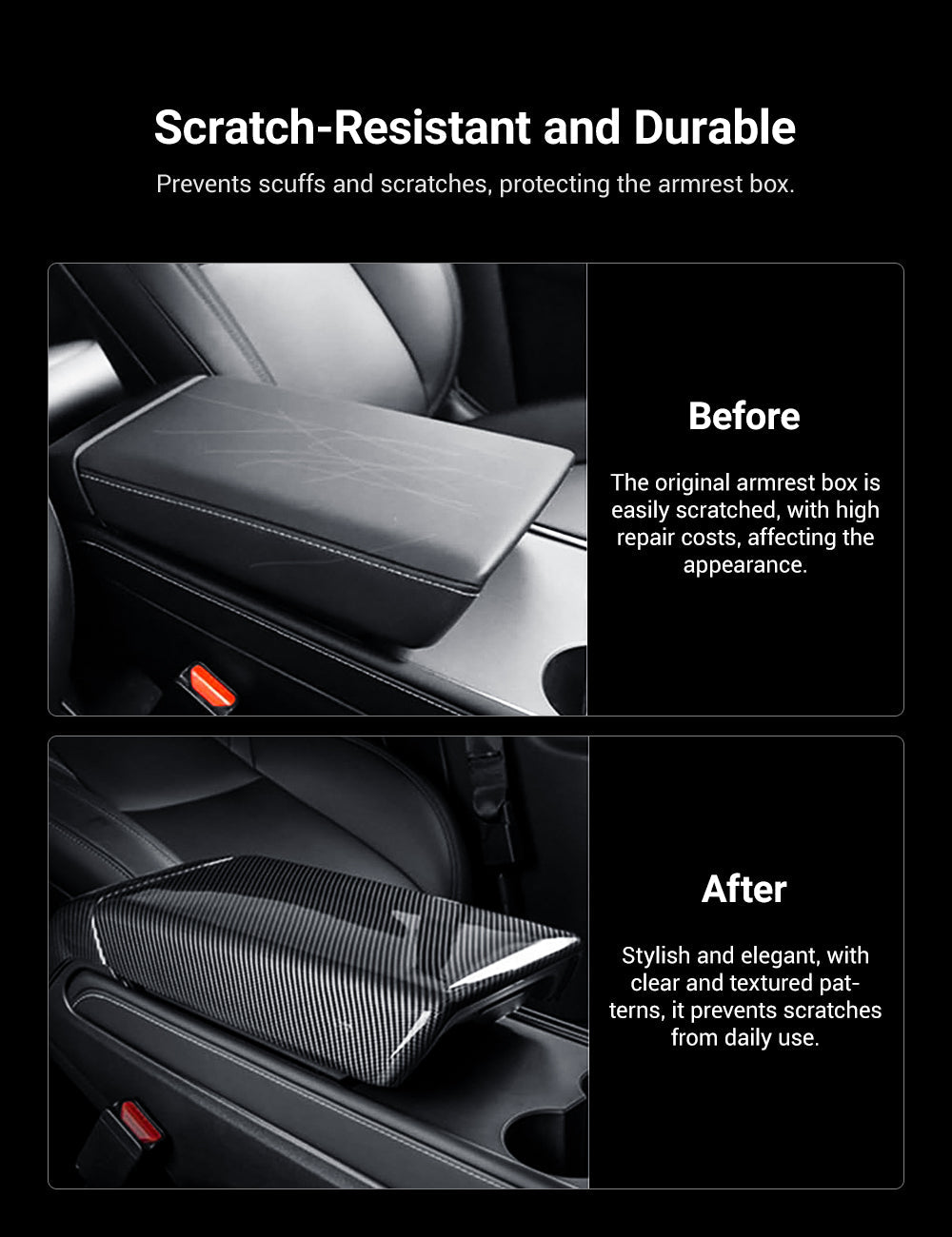 Shop Cybertruck Real Carbon Fiber Armrest Console Cover | Premium Interior
