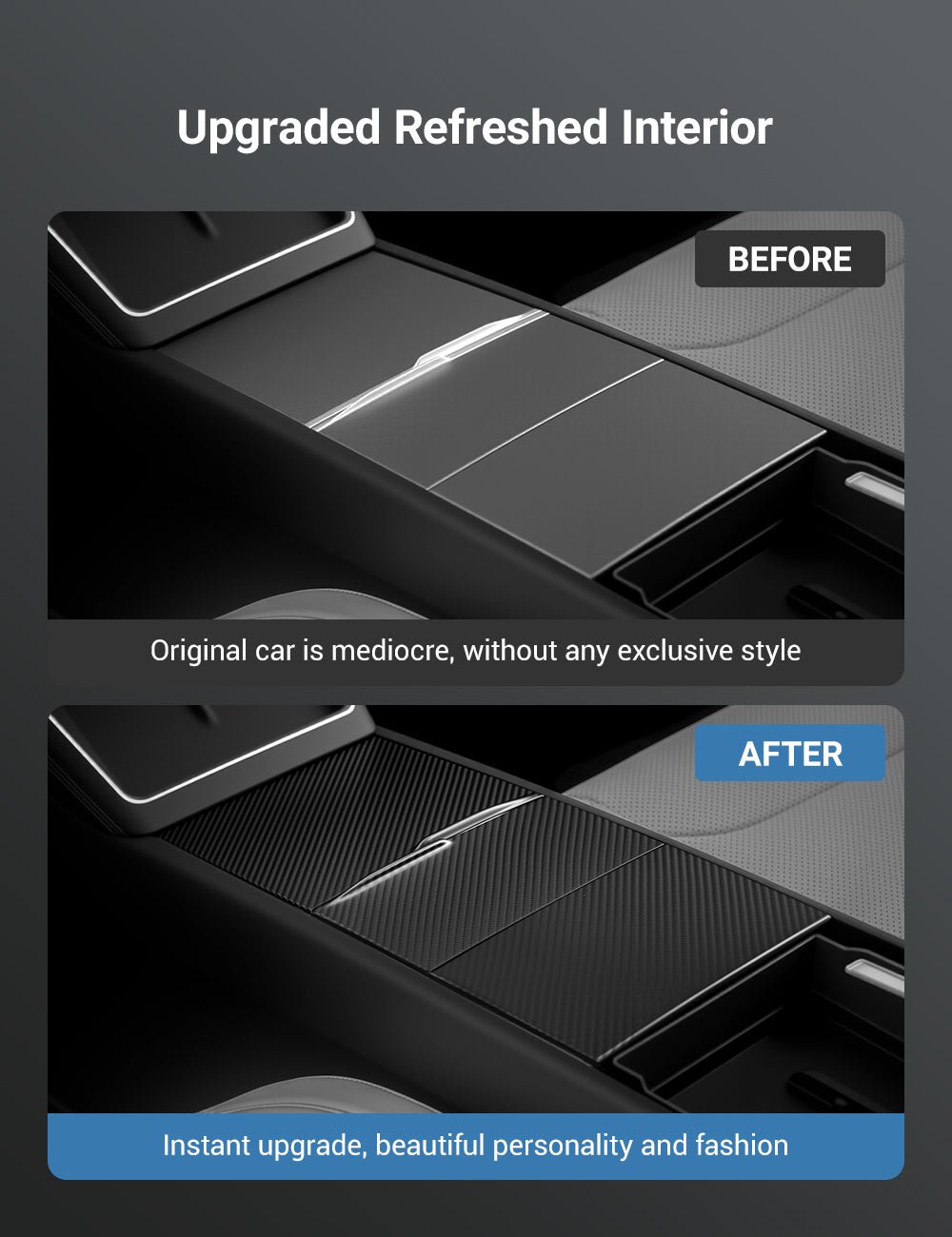 Model Y Juniper / Model 3 Highland Carbon Fiber Center Console Cover