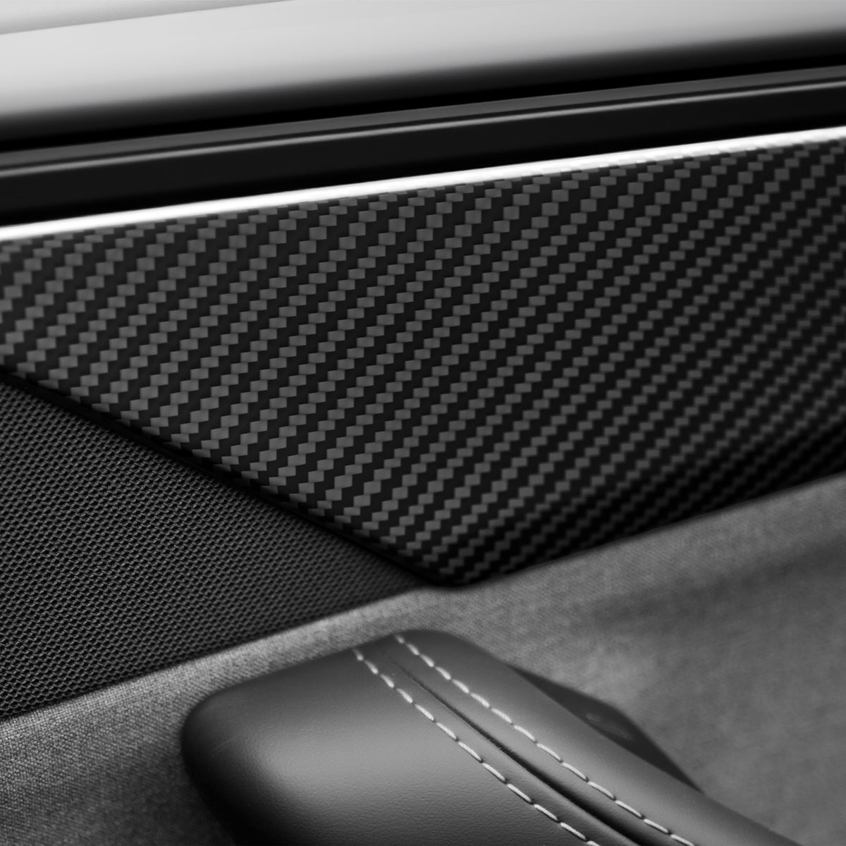 Dry Carbon Fiber Door Panel Trim Covers for Model Y Juniper 2025+ | TESERY
