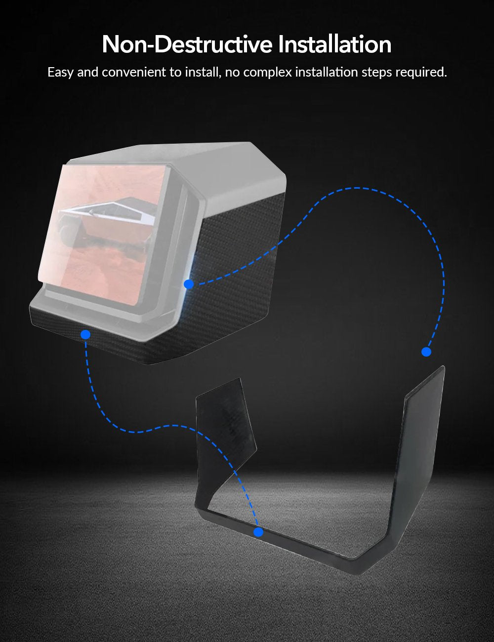 Cybertruck Dry Carbon Fiber Rear Screen Frame Cover / Frame Full Wrap