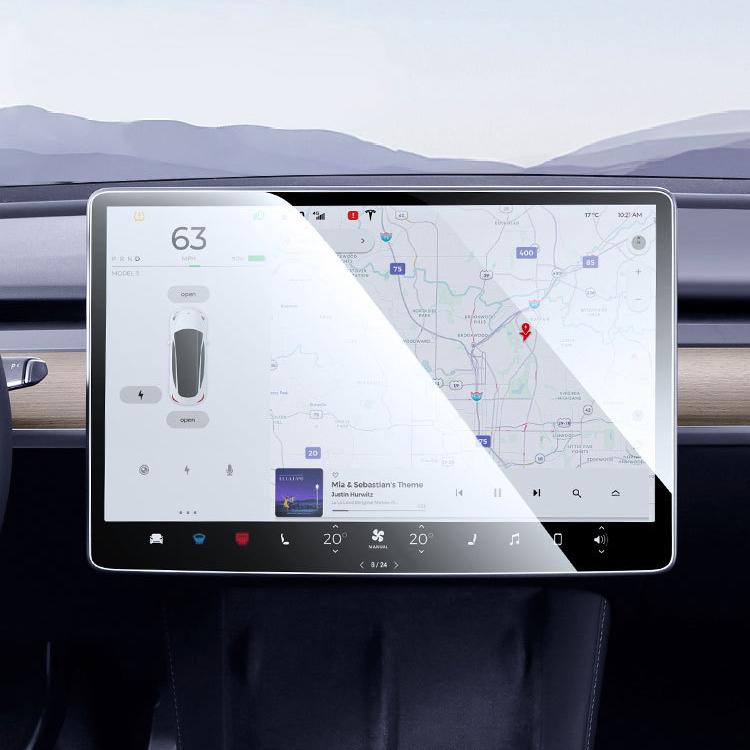 Tesla Model Y Juniper / 3 Highland Front & Rear Display Tempered Glass ...