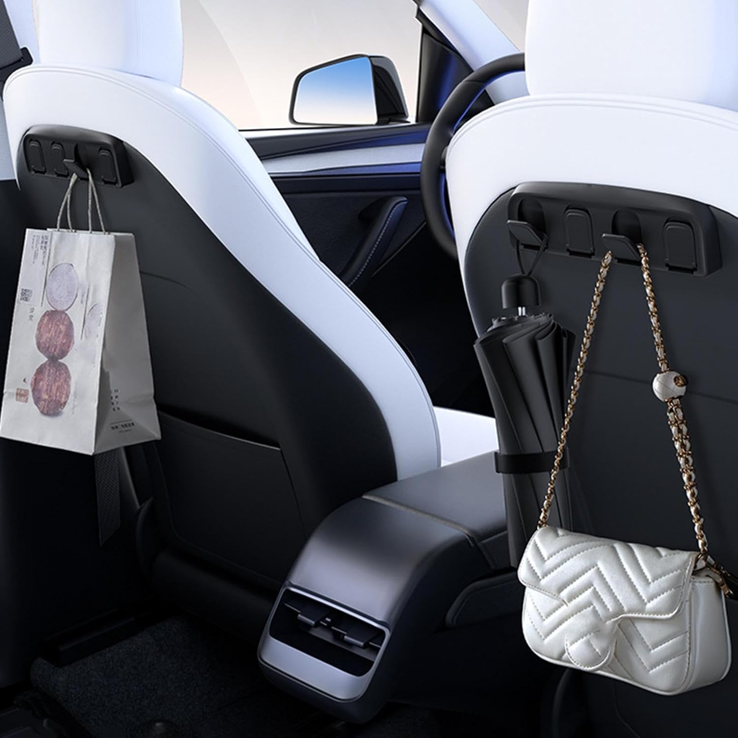 Hidden Seat Back Hooks for Tesla Model 3/Y – Set of 2