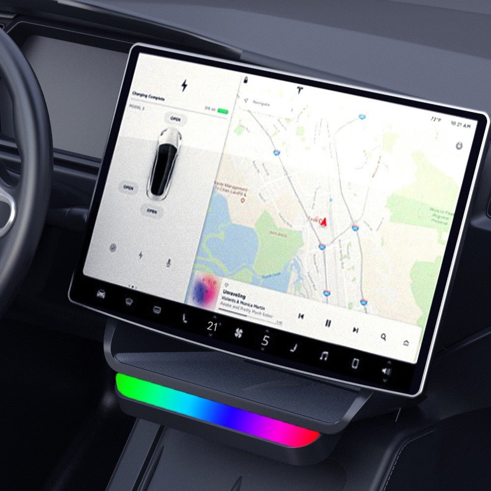 Tesla Model 3/Y Under Screen Storage Organizer with RGB Ambient ...