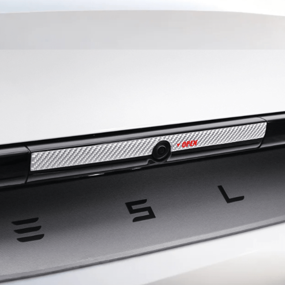 Model Y Juniper Rear Trunk Button Carbon Fiber Sticker