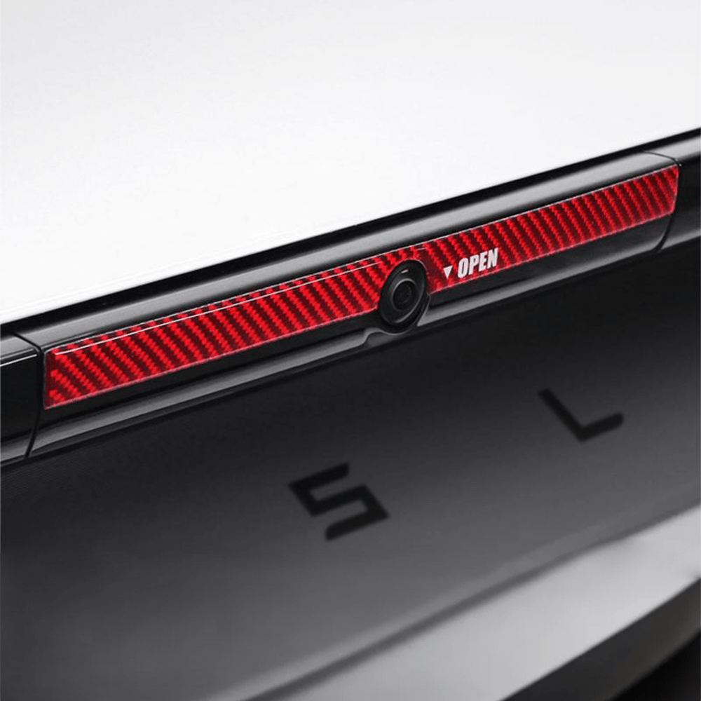 Model Y Juniper Rear Trunk Button Carbon Fiber Sticker