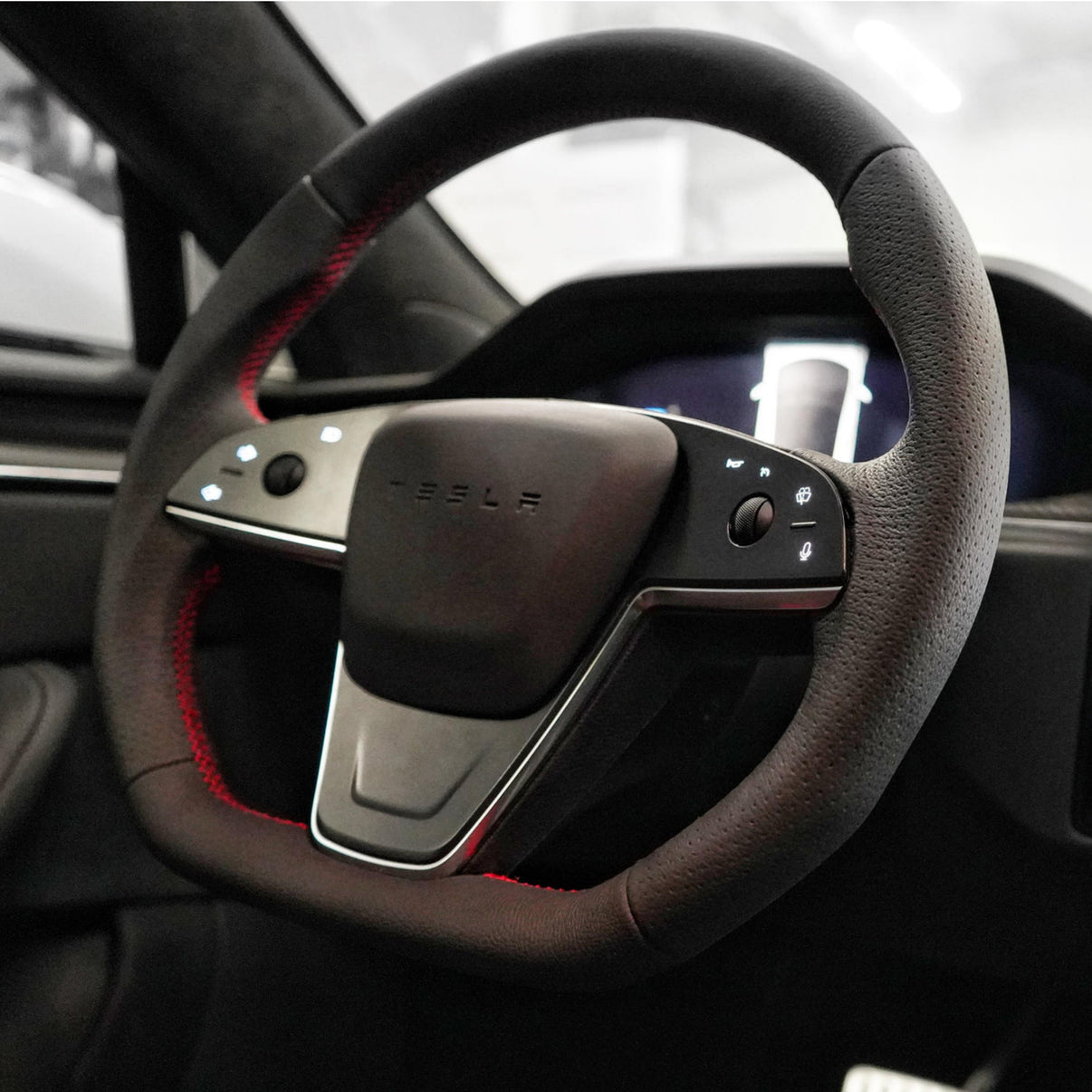 Round Steering Wheel for Tesla Model S / X 2021-2023