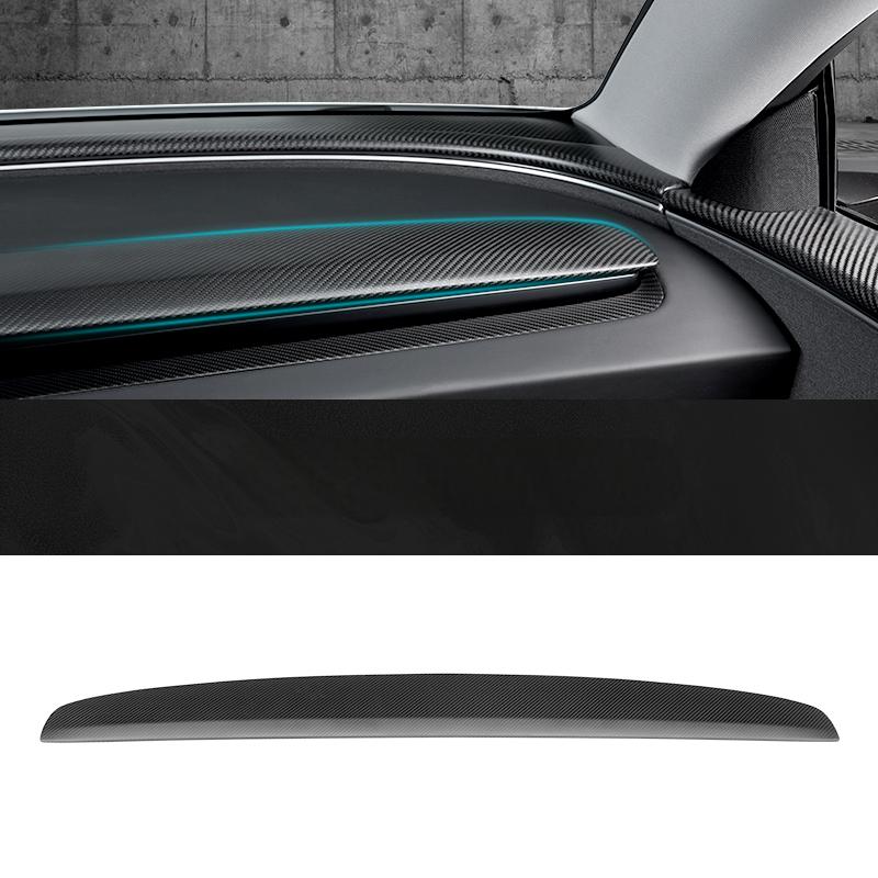 Real Dry Carbon Fiber Dash Cover Overlay for Model 3 Highalnd & New Mo