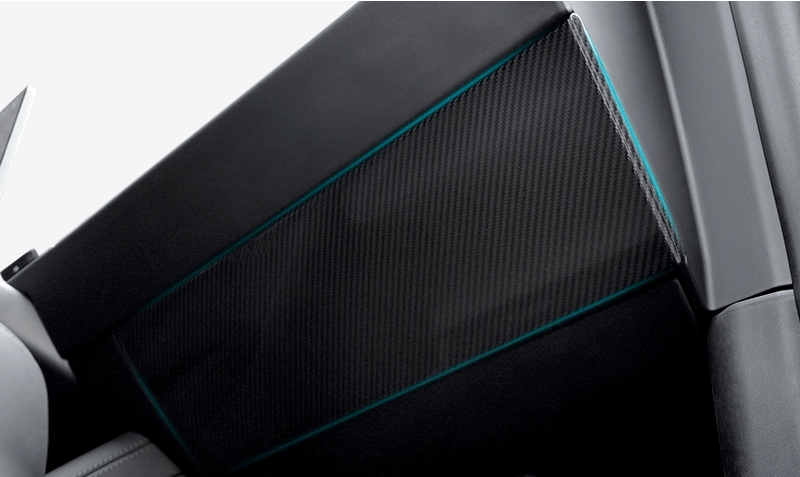 Real Dry Carbon Fiber Glove Box Cover Overlay for Model Y / 3