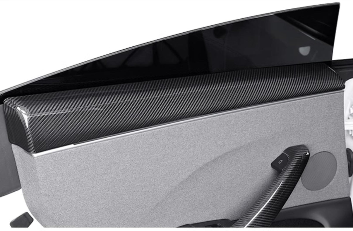 Carbon Fiber Upper Door Trim Panel Overlay for New Model 3 / Model Y
