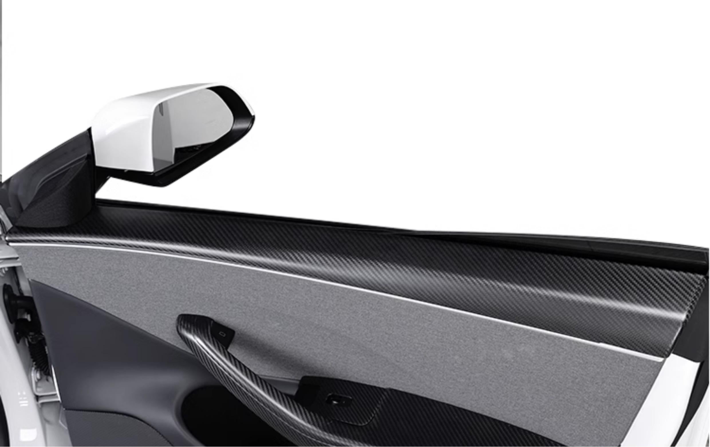 Carbon Fiber Upper Door Trim Panel Overlay for New Model 3 / Model Y