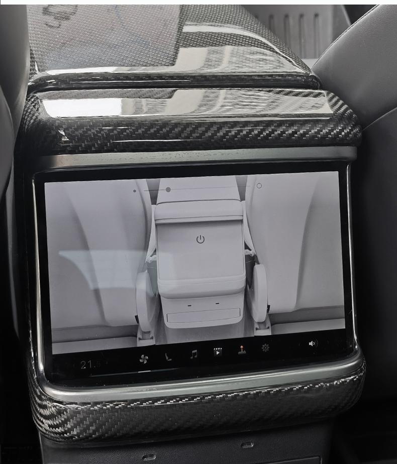 Rear Screen Air Outlet Frame Dry Carbon Fiber Overlay for Model S/X 20