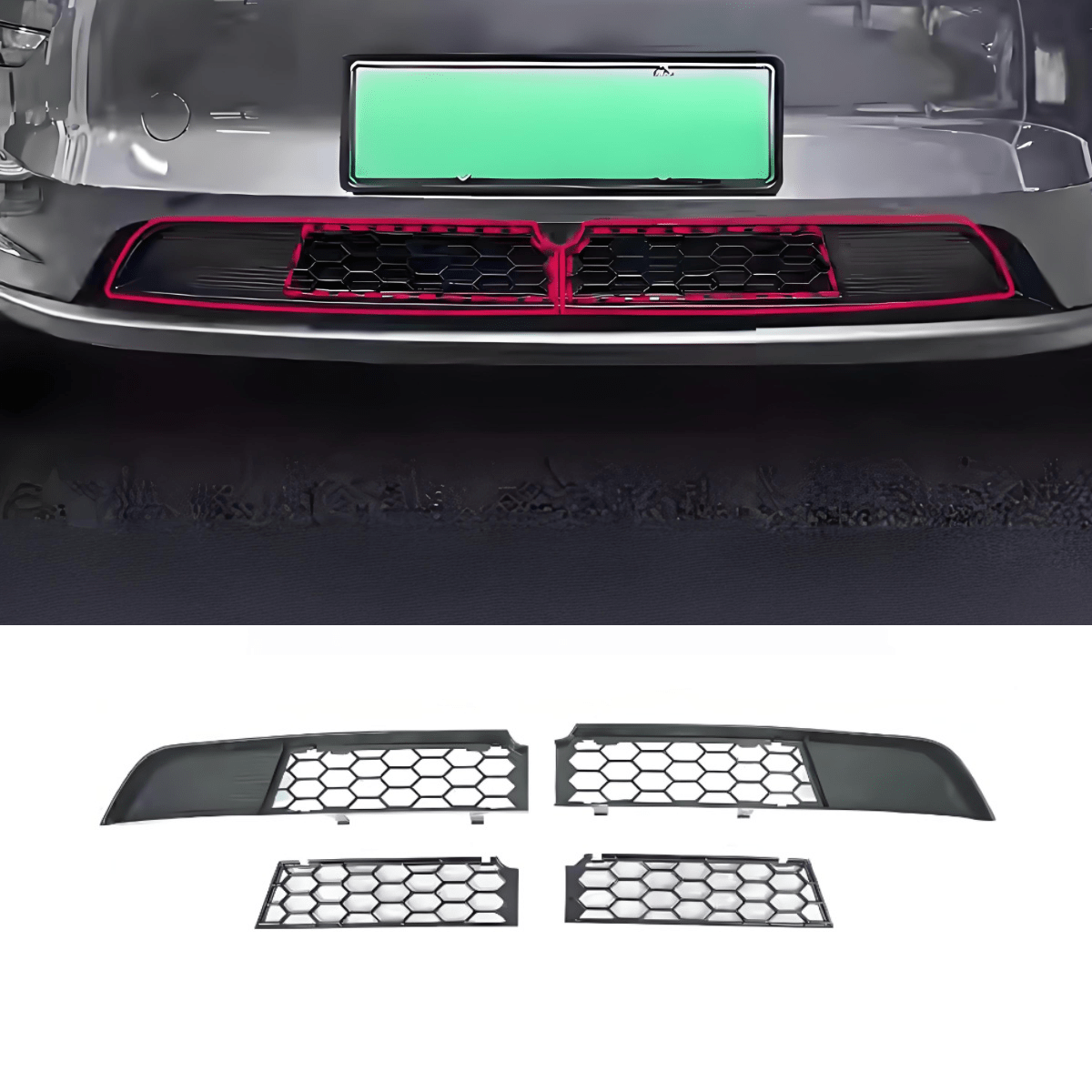 Split Insect Net Front Bumper Grill for Model Y Juniper （Not fit for P