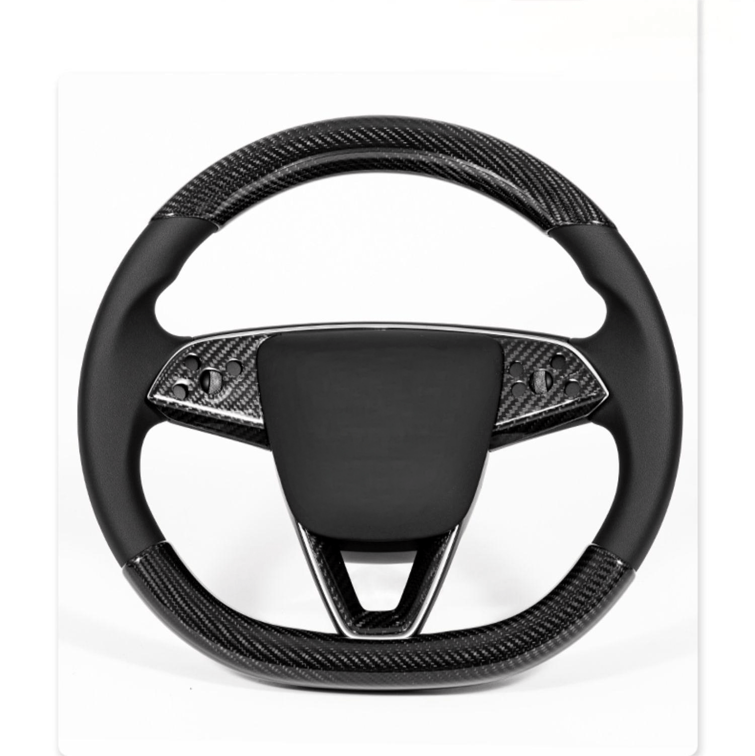 Model Y Standard Dry Carbon Fiber Steering Bezel Overlay - Tesery