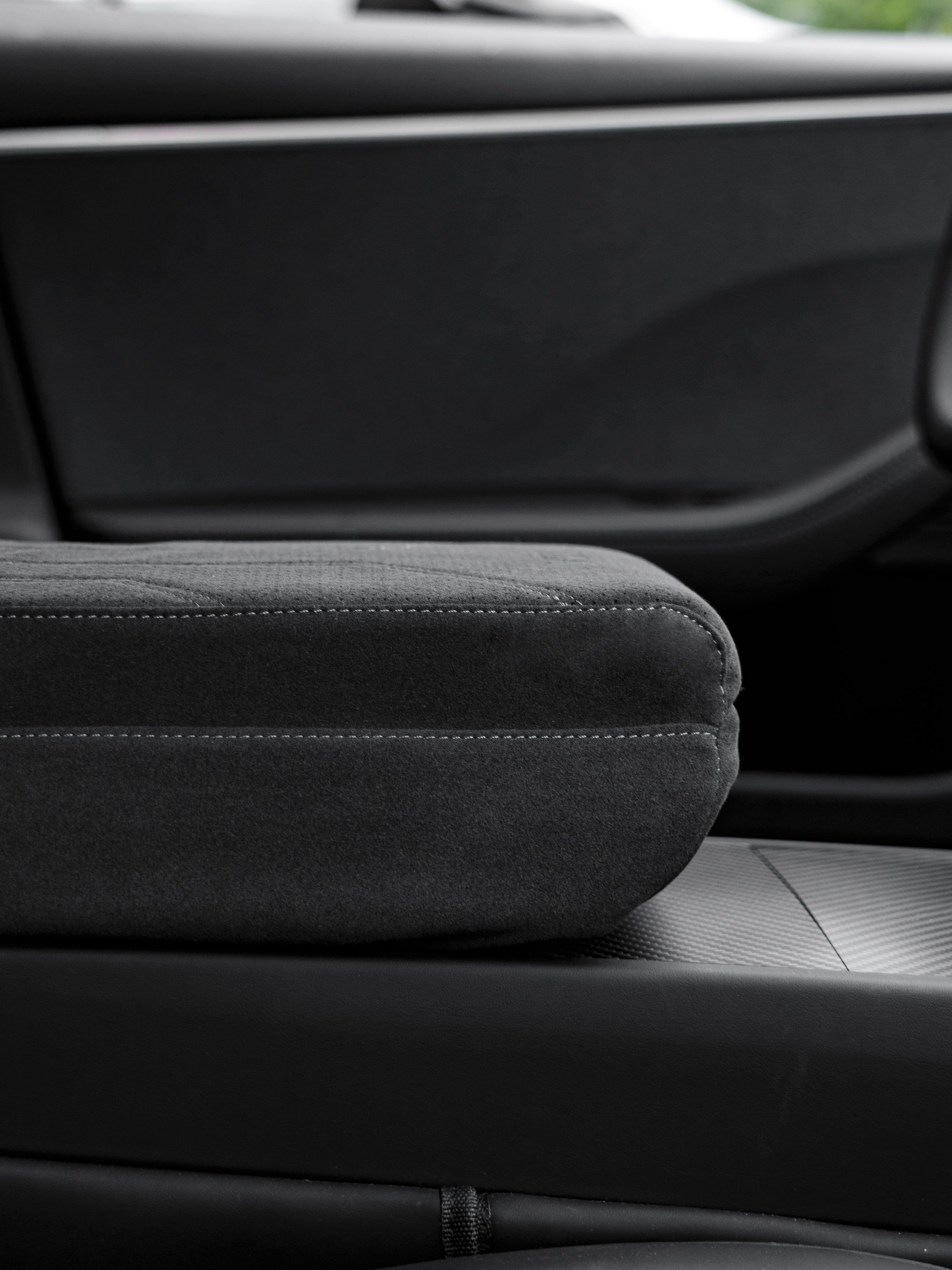 Suede Armrest Cover with Raised Pad & Tissue Box for Model Y Juniper