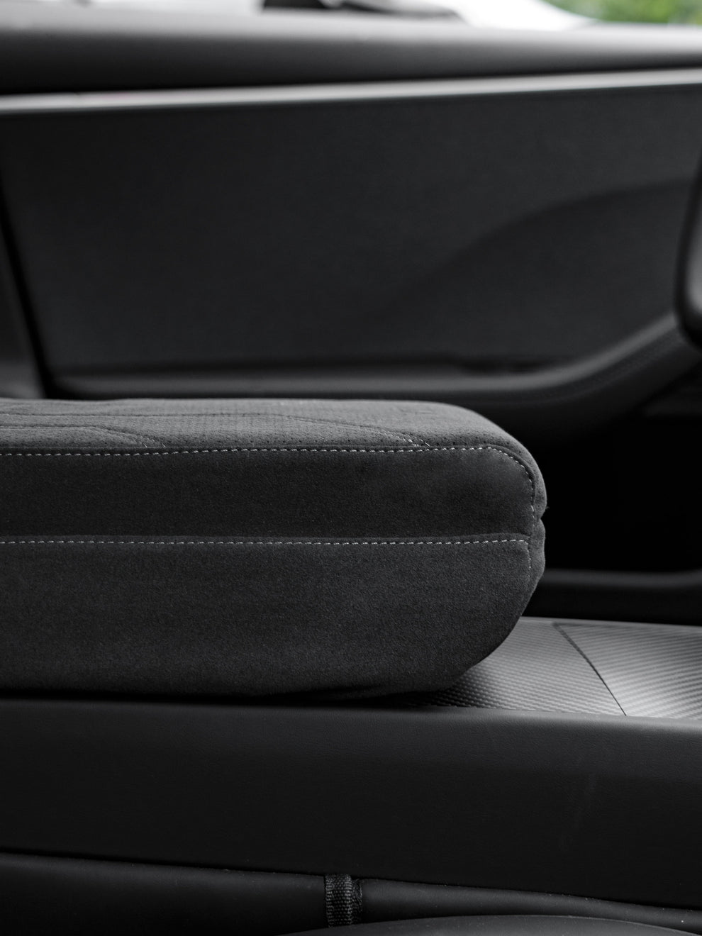 Suede Armrest Cover with Raised Pad & Tissue Box for Model Y Juniper