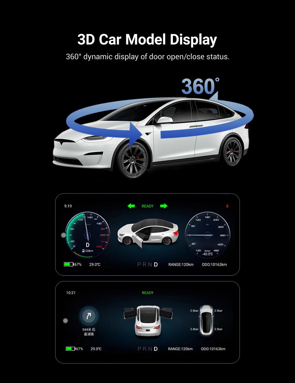 10.25'' Android 4G Tesla Model 3/Y LCD Dashboard Screen