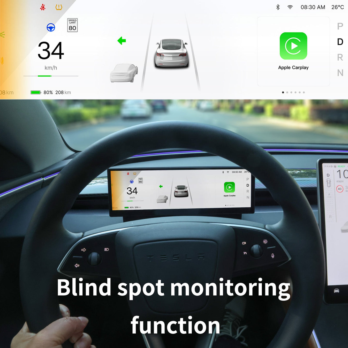 10.88 Inch Touch Screen Instrument Cluster Dashboard for Model 3 / Y