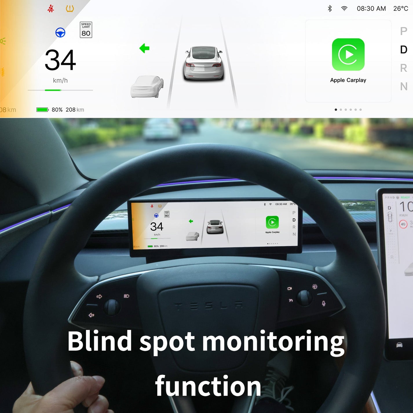 10.88 Inch Touch Screen Instrument Cluster Dashboard for Model 3 / Y
