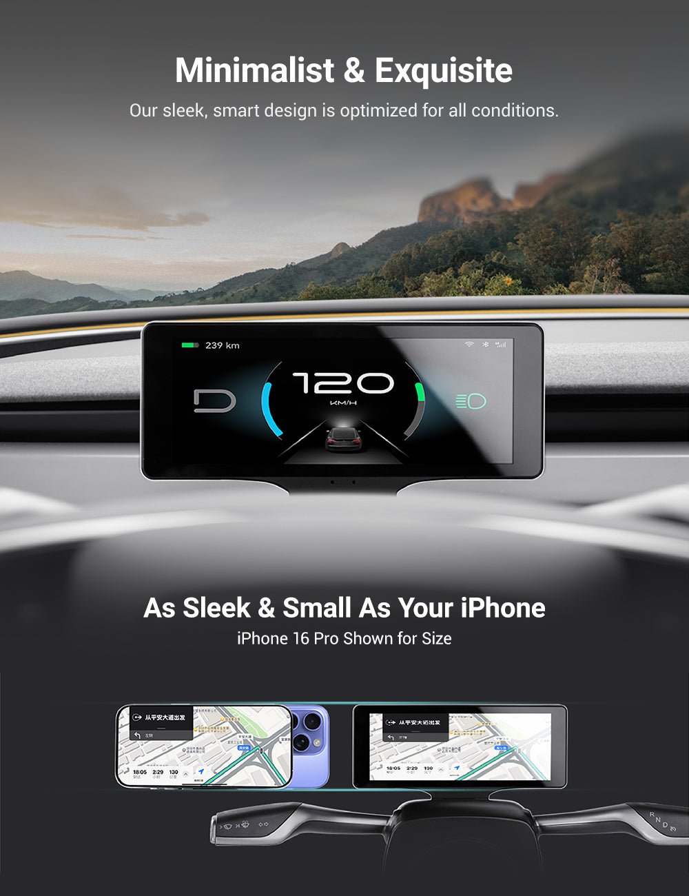 7 Inch Gear Shift Dashboard Display for Tesla Model 3 Highland