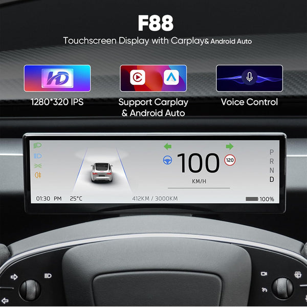 8.8 Inch Touch Screen Instrument Cluster Dashboard for Model 3 / Y