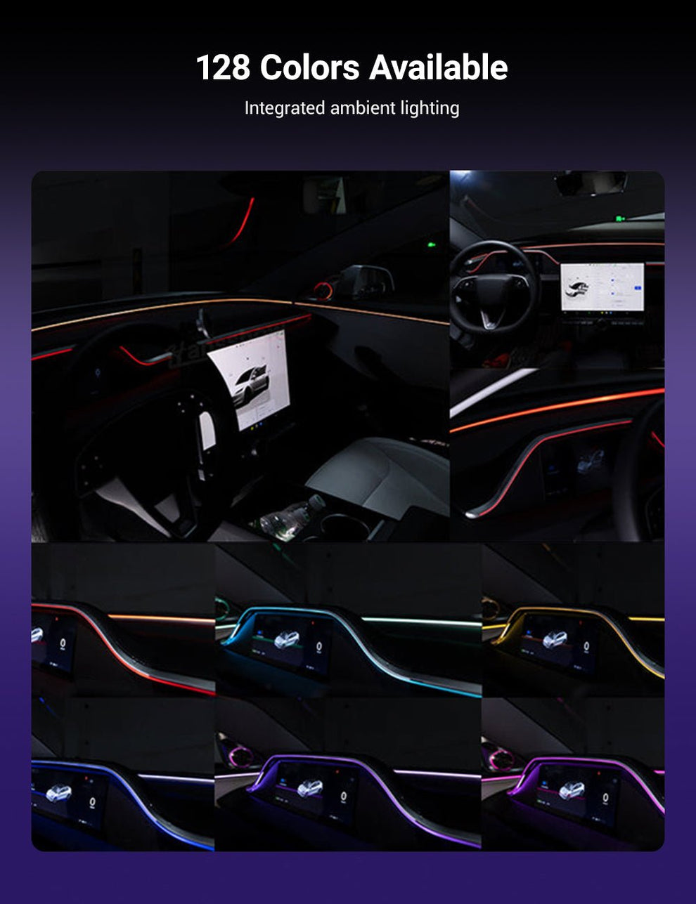 Model 3 Highland Dashboard Display with Ambient Lighting