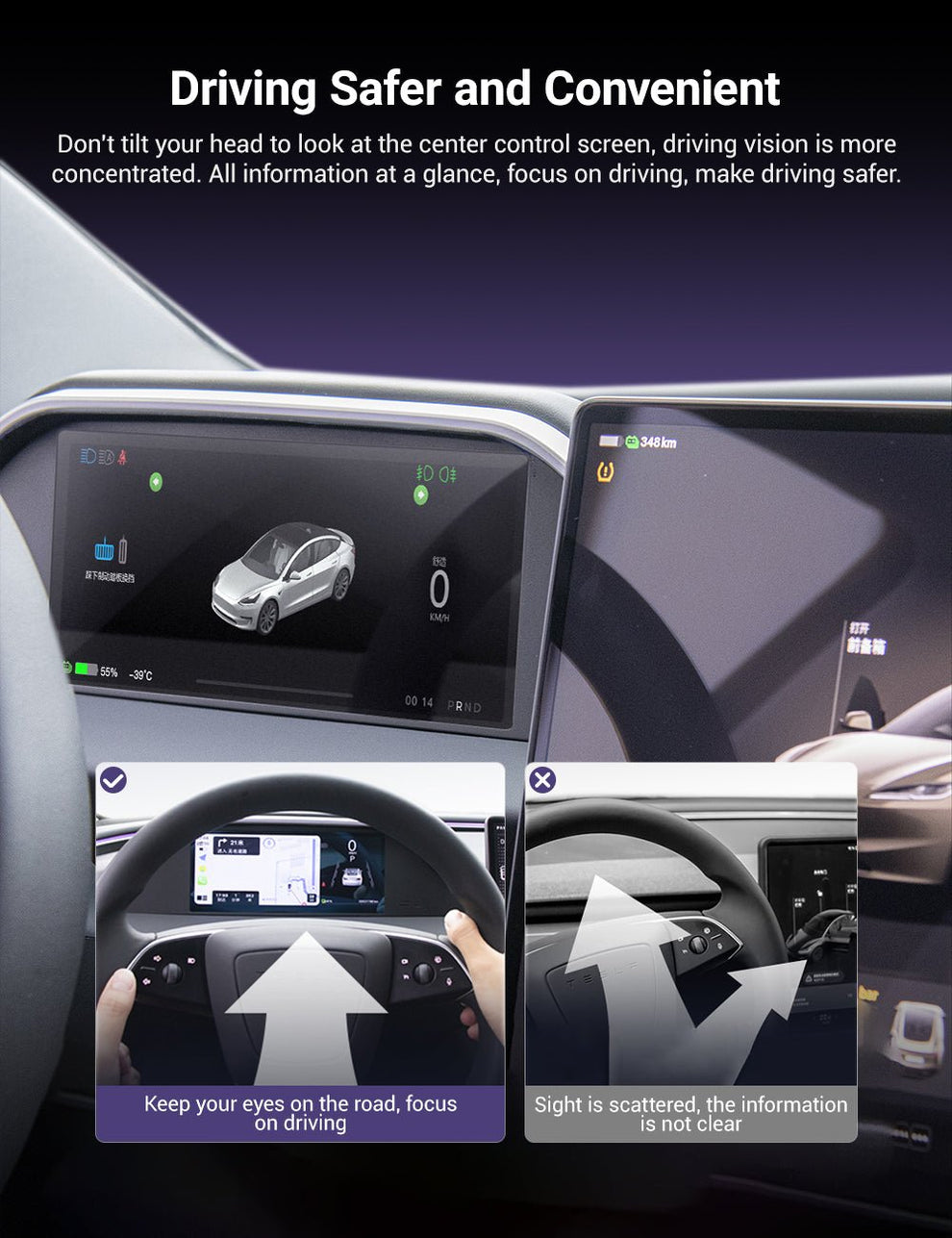 Model 3 Highland Dashboard Display with Ambient Lighting