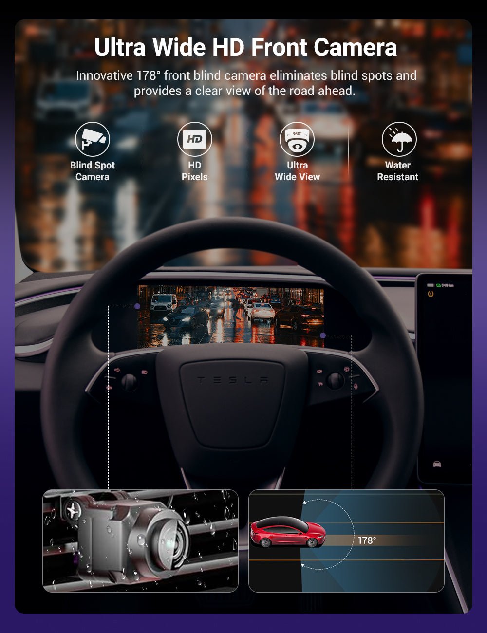 Model 3 Highland Dashboard Display with Ambient Lighting