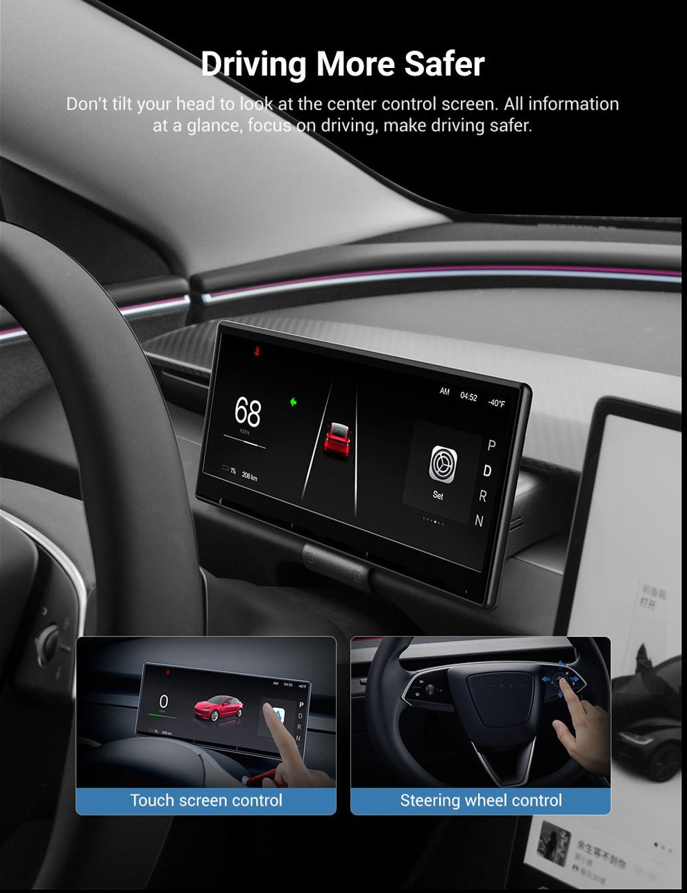 TESERY F9 Pro Screen Dashboard Display With Carplay & Android Auto for